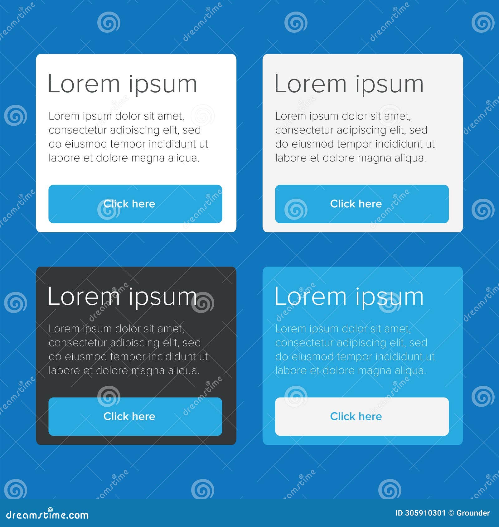 Website Infobox Template for Web Blue Stock Illustration - Illustration ...