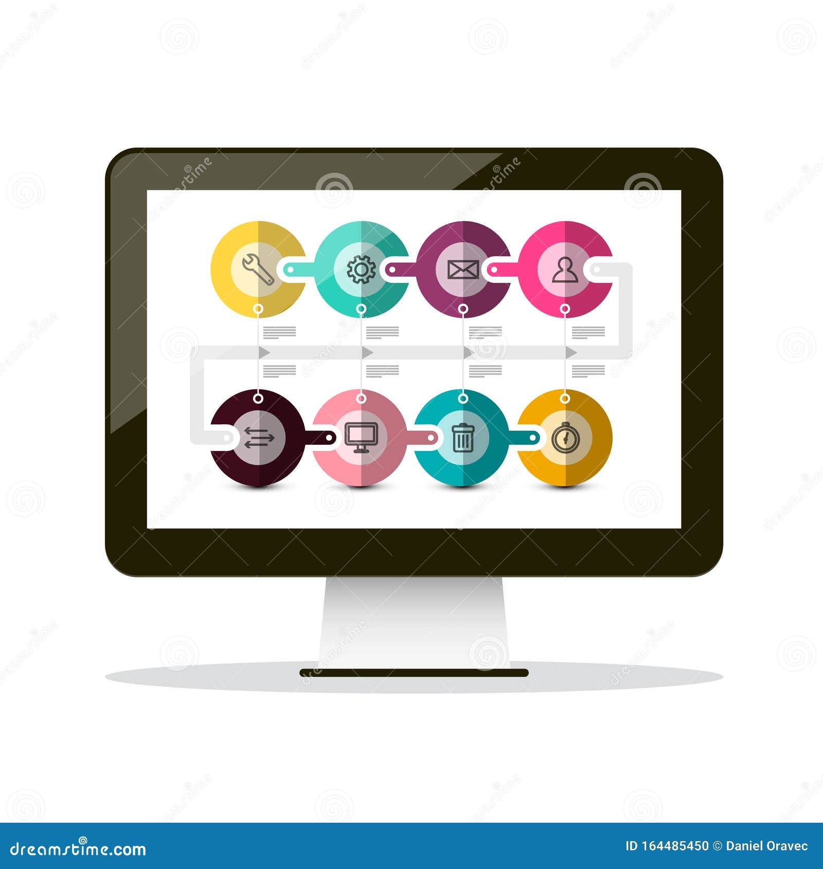Website Infographic on Computer Screen. Stock Vector - Illustration of ...