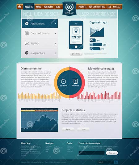 Website with infographics stock vector. Illustration of icon - 20076462