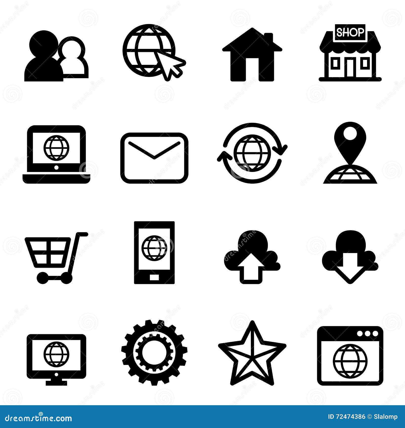 Website & Internet Icon Stock Illustration - Illustration of logo ...