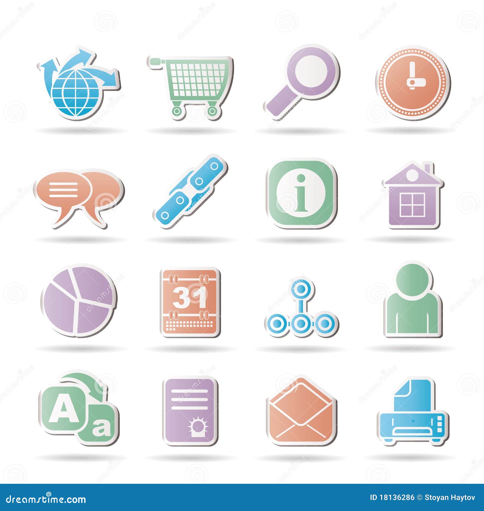 WebSite, Internet and Navigation Icons Stock Vector - Illustration of ...