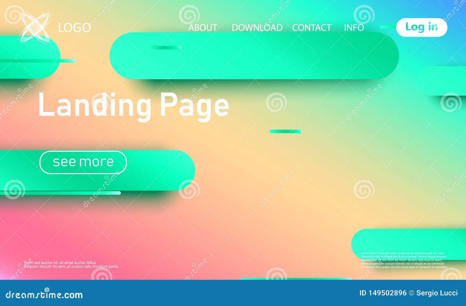 Website Landing Page. Material Design. Stock Vector - Illustration of ...