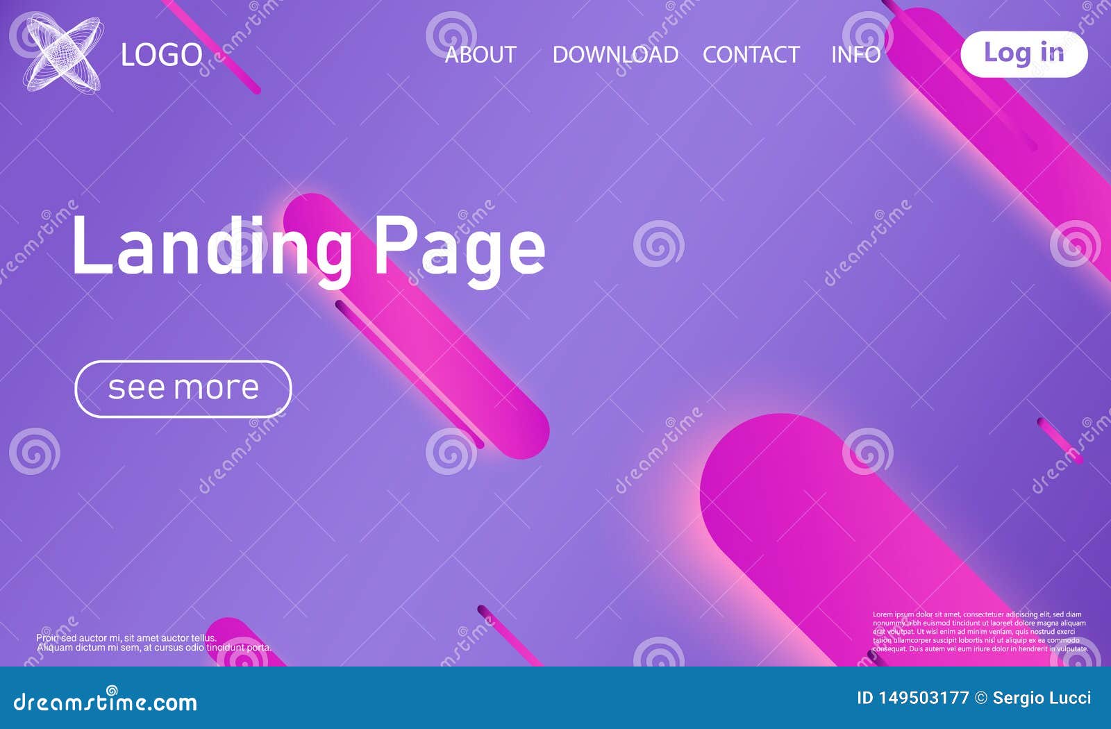 Website Landing Page. Material Design. Stock Vector - Illustration of ...