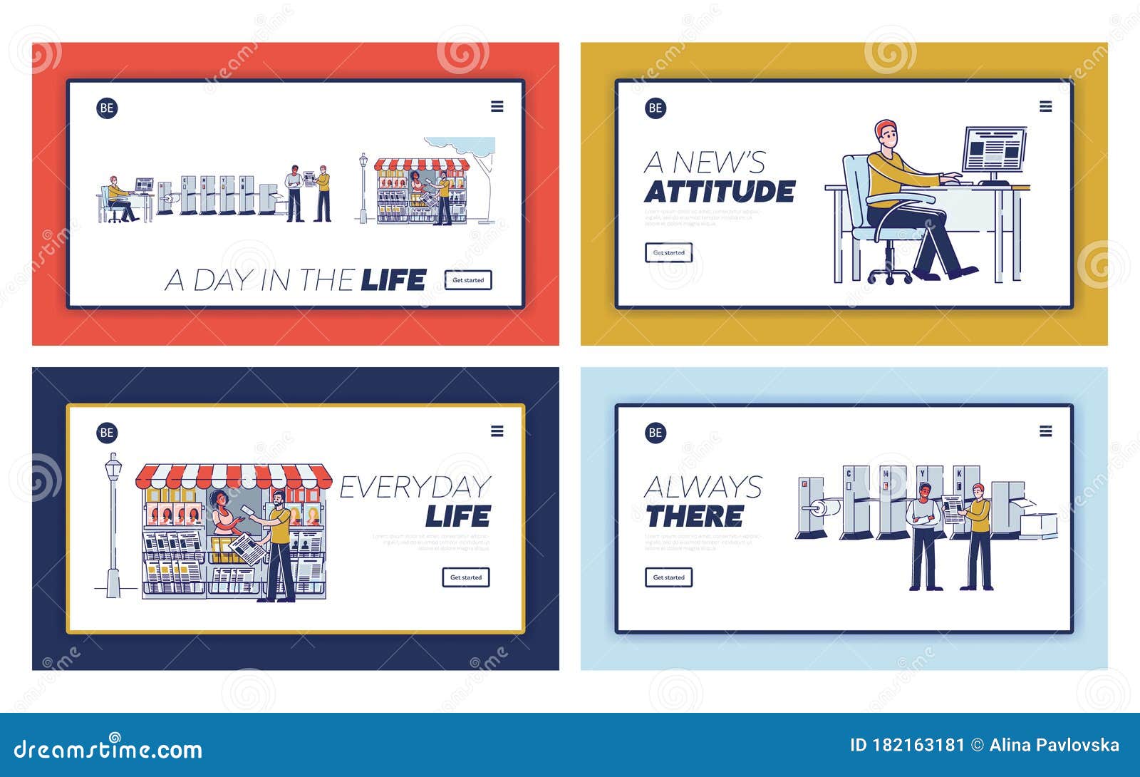 Website Landing Page. Newspaper Production Process with Work Staff ... Website Landing Page. Newspaper Production Process with Work Staff ...