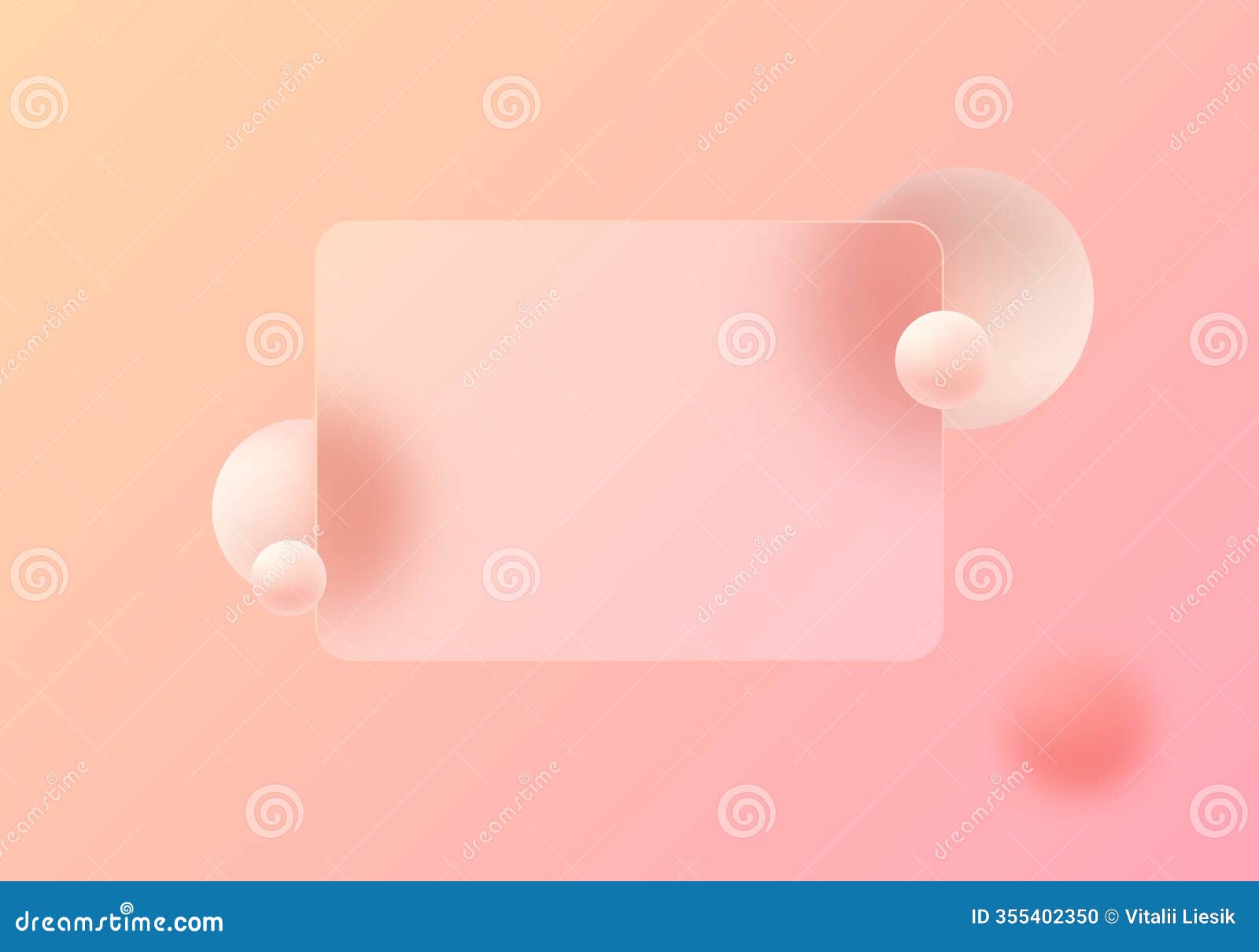 Website Landing Page Template in Glass Morphism Style. Horizontal Presentation Screen with the ...