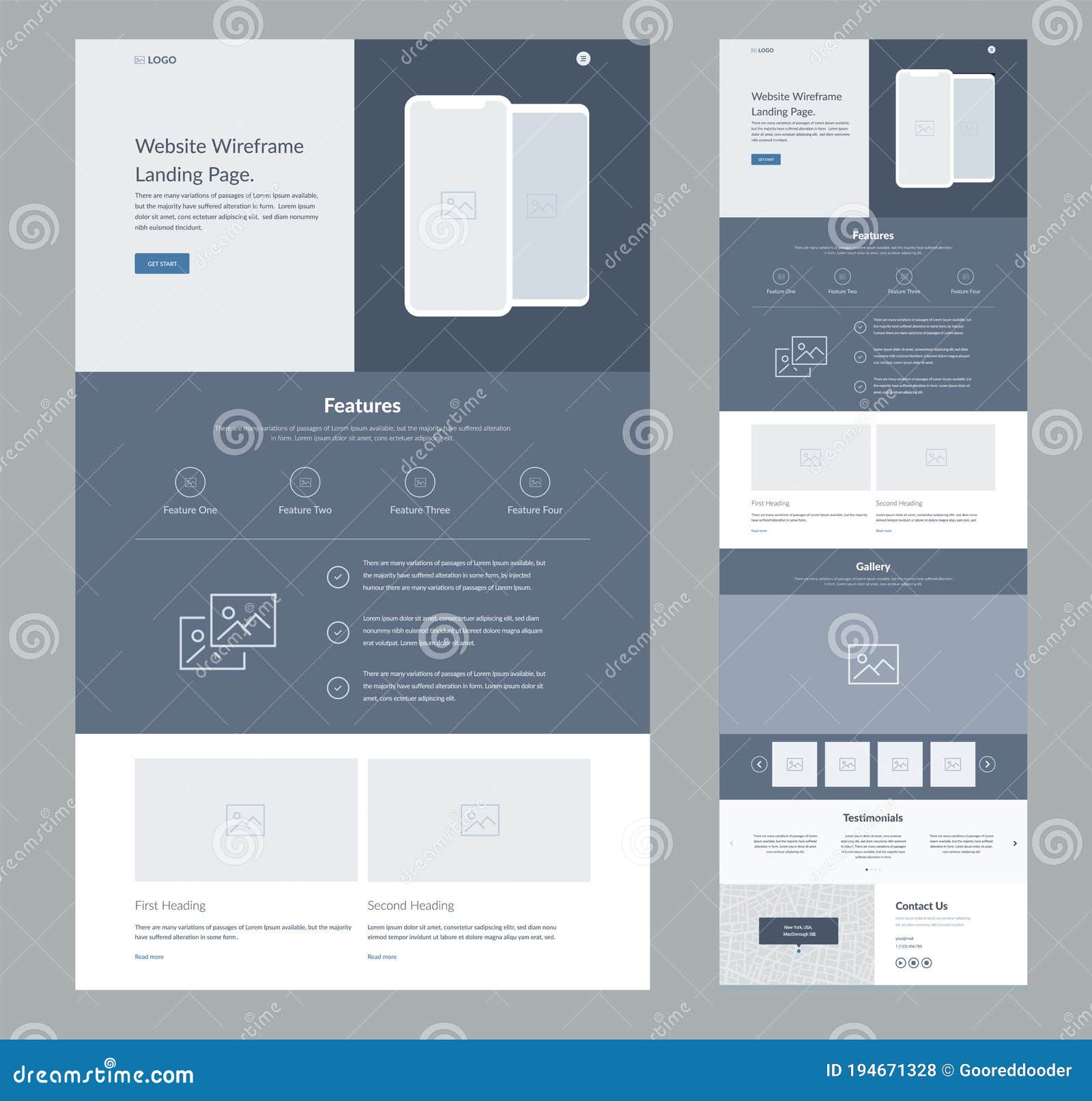 Modern Responsive Website Landing Page Design. UX UI Site Development ...