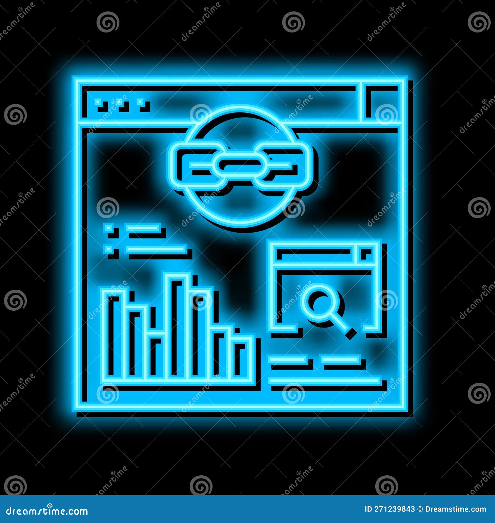 Website Link Analytics Neon Glow Icon Illustration Stock Vector ...