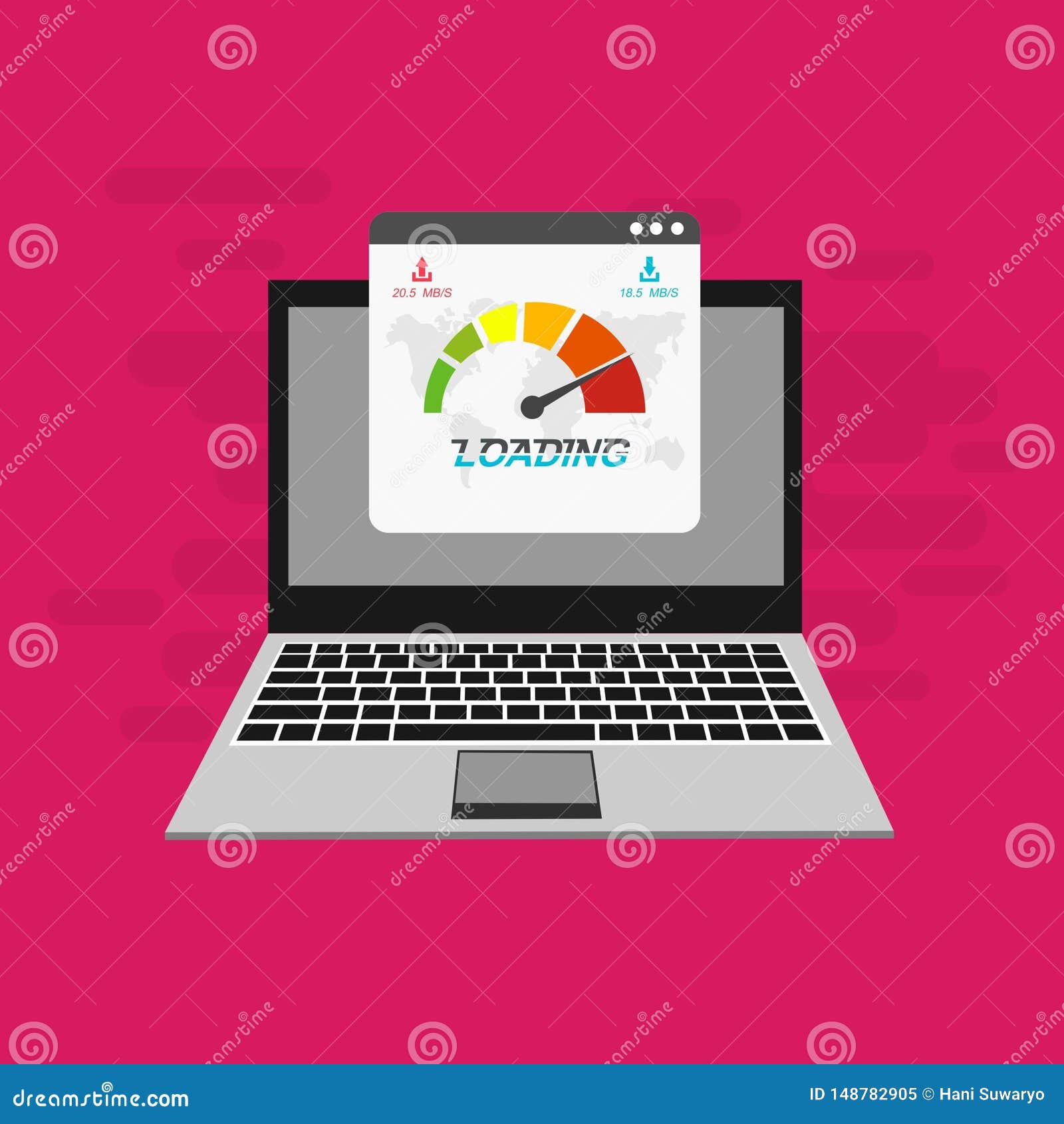 Website Loading Speed, Server Speed, Page Speed Test Flat Design Vector ...