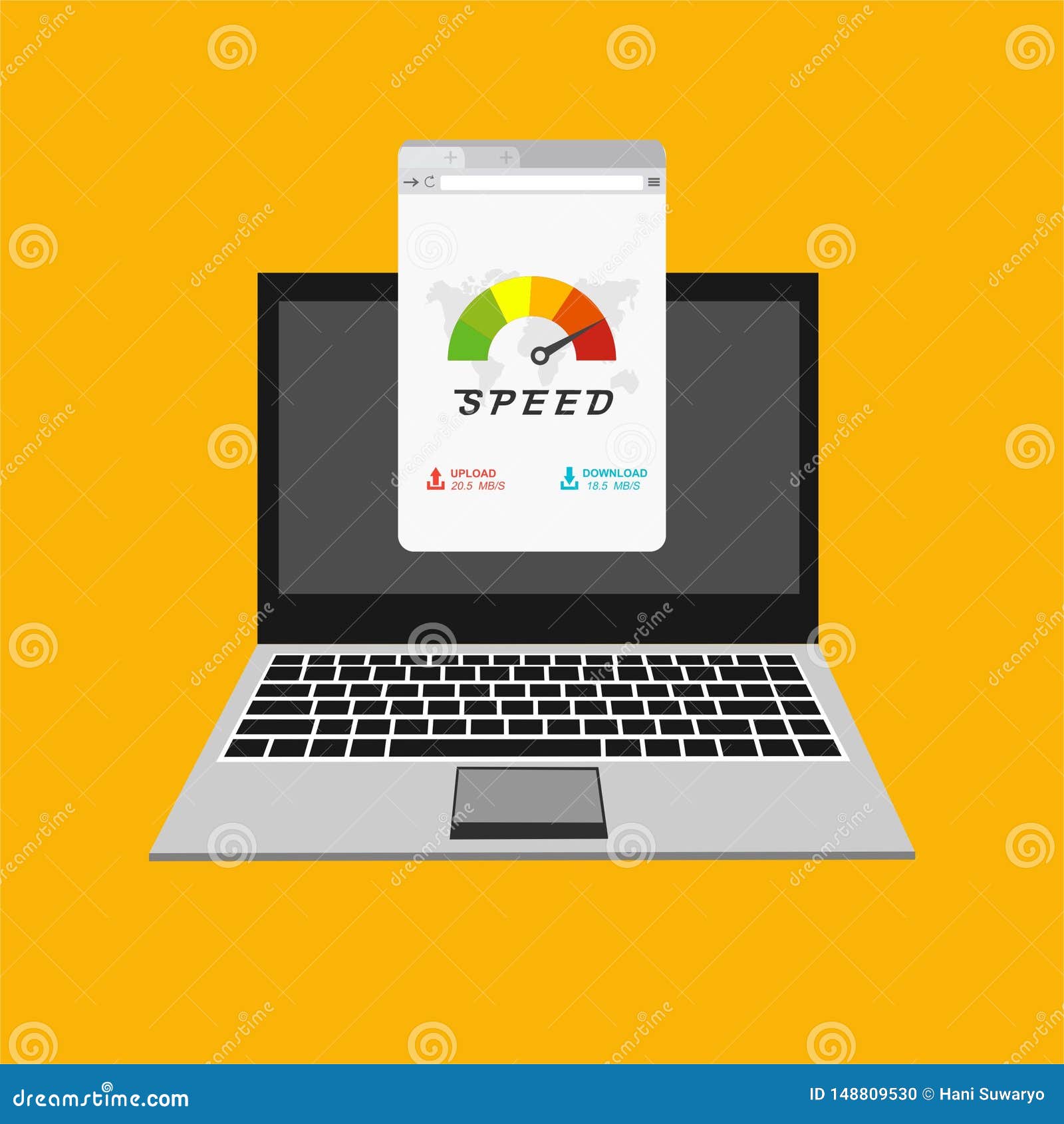Website Loading Speed, Server Speed, Page Speed Test Flat Design Vector ...