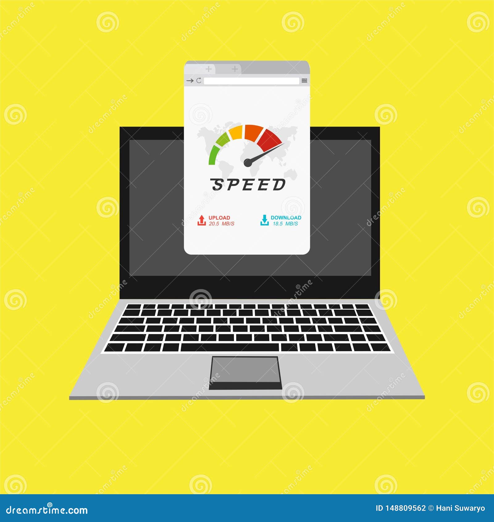 Website Loading Speed, Server Speed, Page Speed Test Flat Design Vector ...
