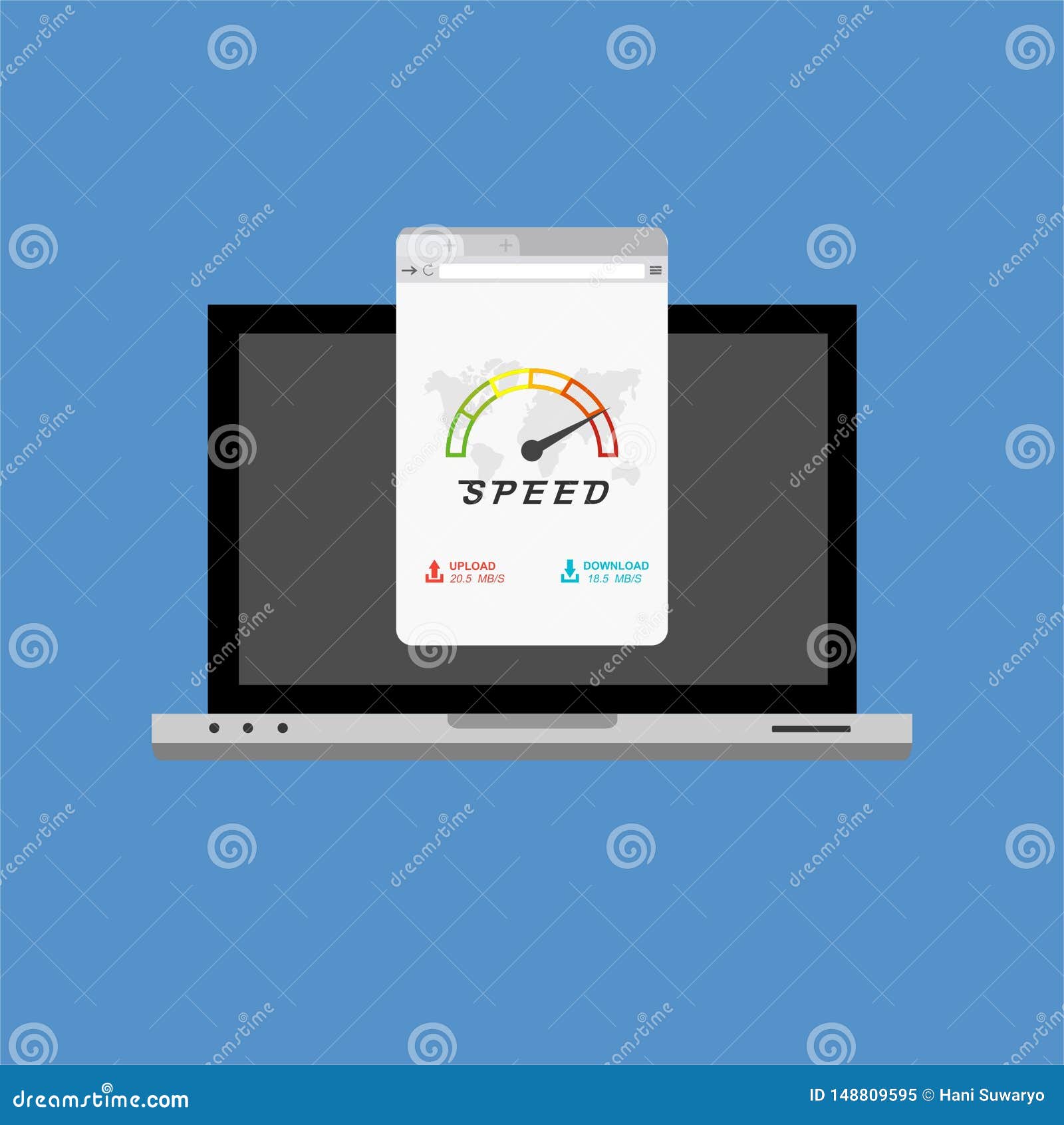 Website Loading Speed, Server Speed, Page Speed Test Flat Design Vector ...