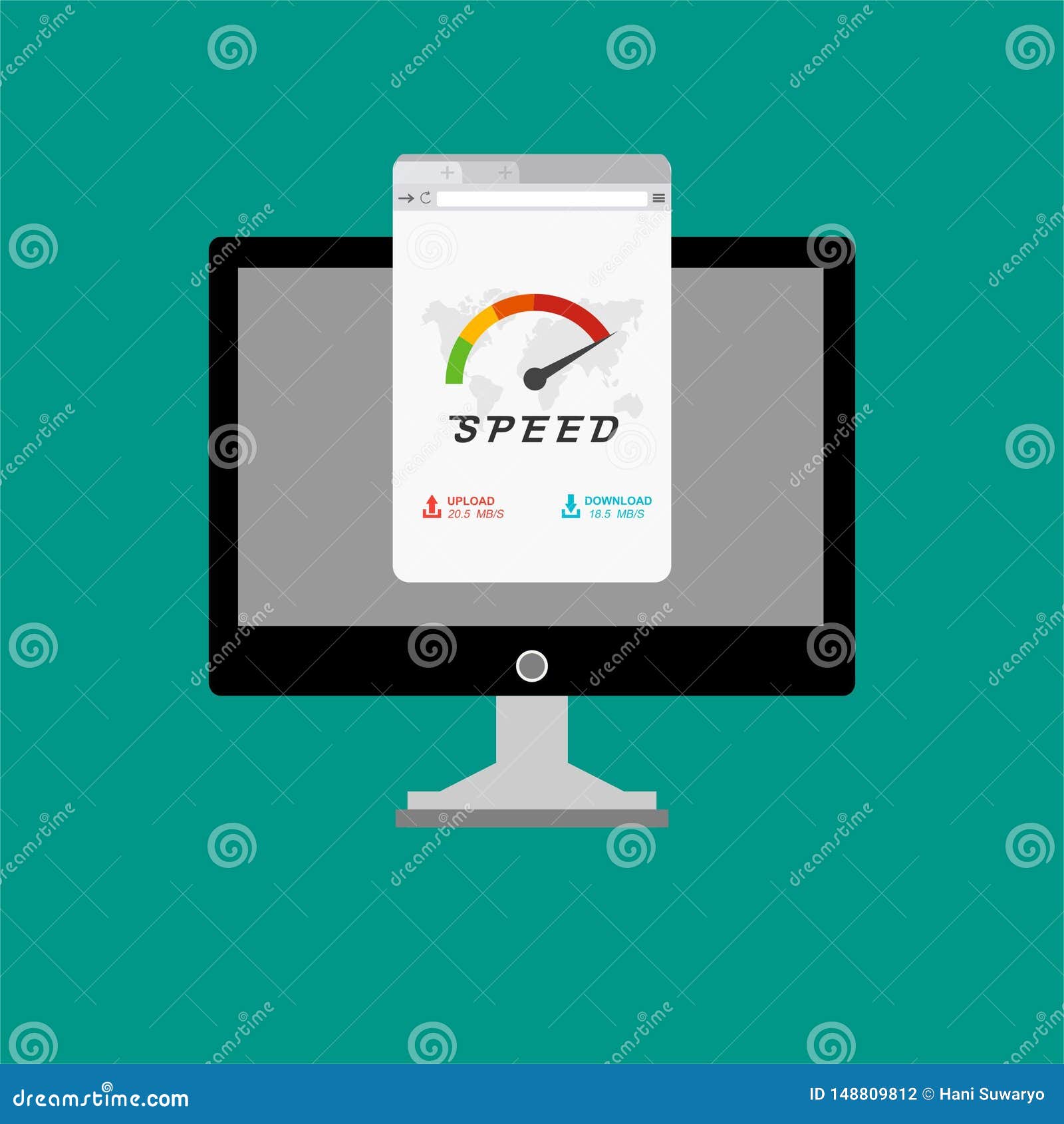 Website Loading Speed, Server Speed, Page Speed Test Flat Design Vector ...