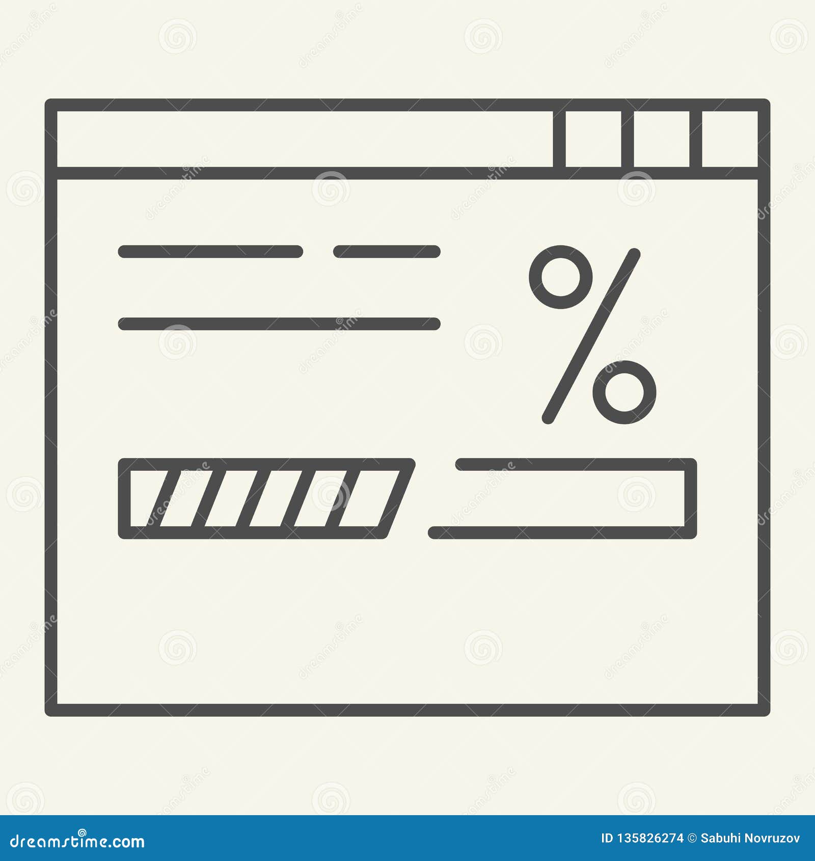 Website Loading Thin Line Icon. Browser Load Vector Illustration ...
