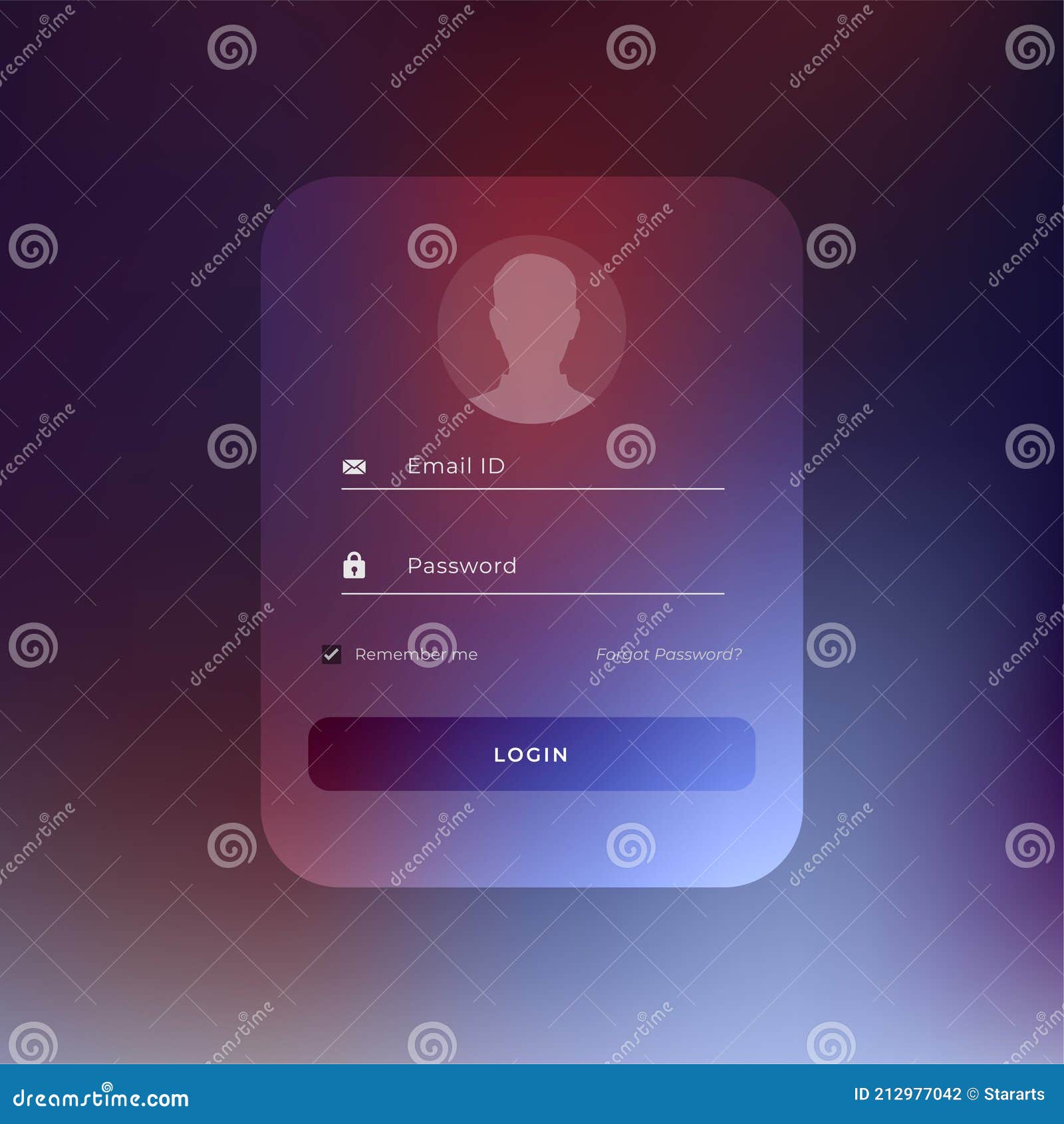 Website Login Page Template Design Stock Vector - Illustration of login ...