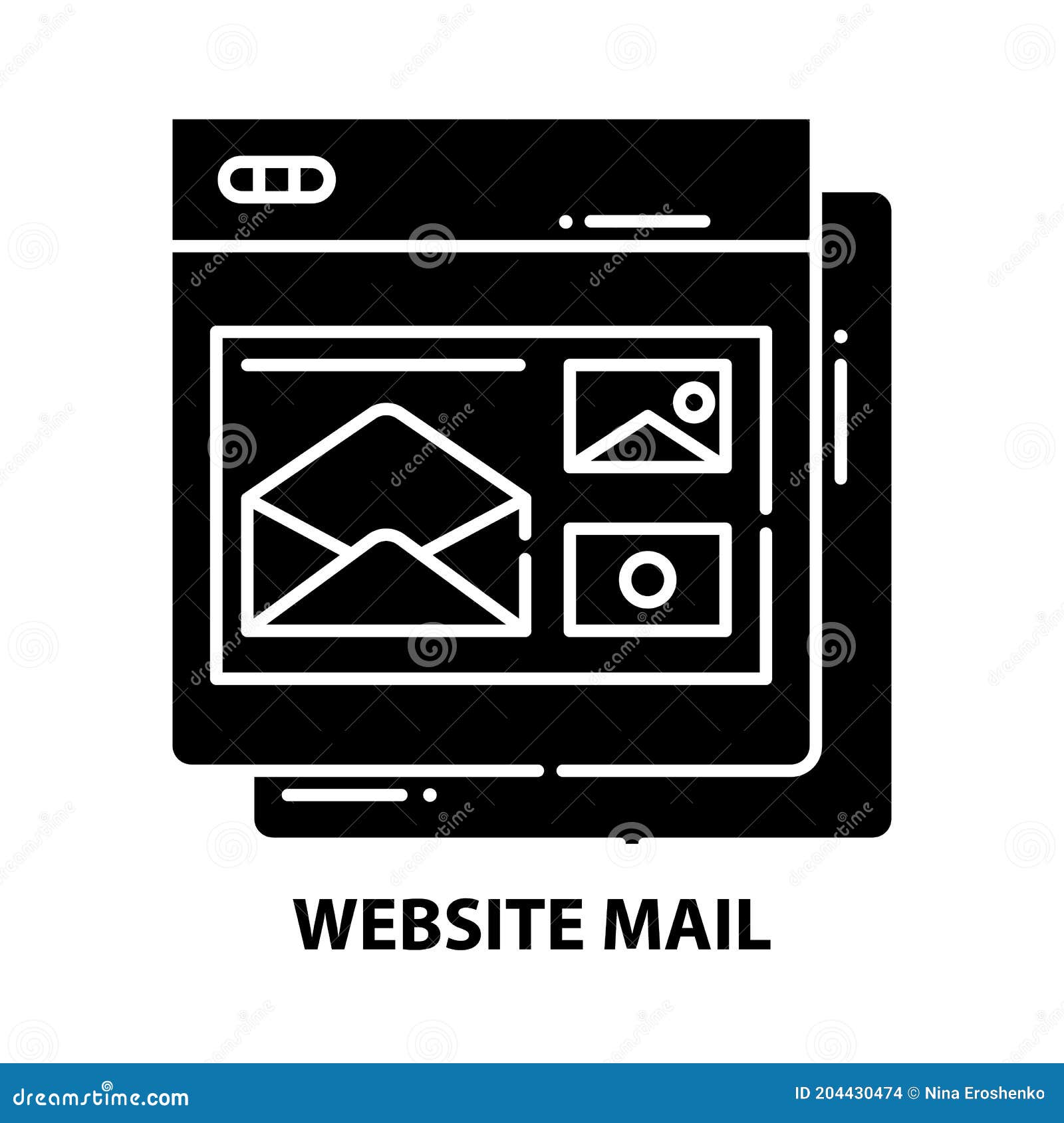 Website Mail Icon, Black Vector Sign with Editable Strokes, Concept ...