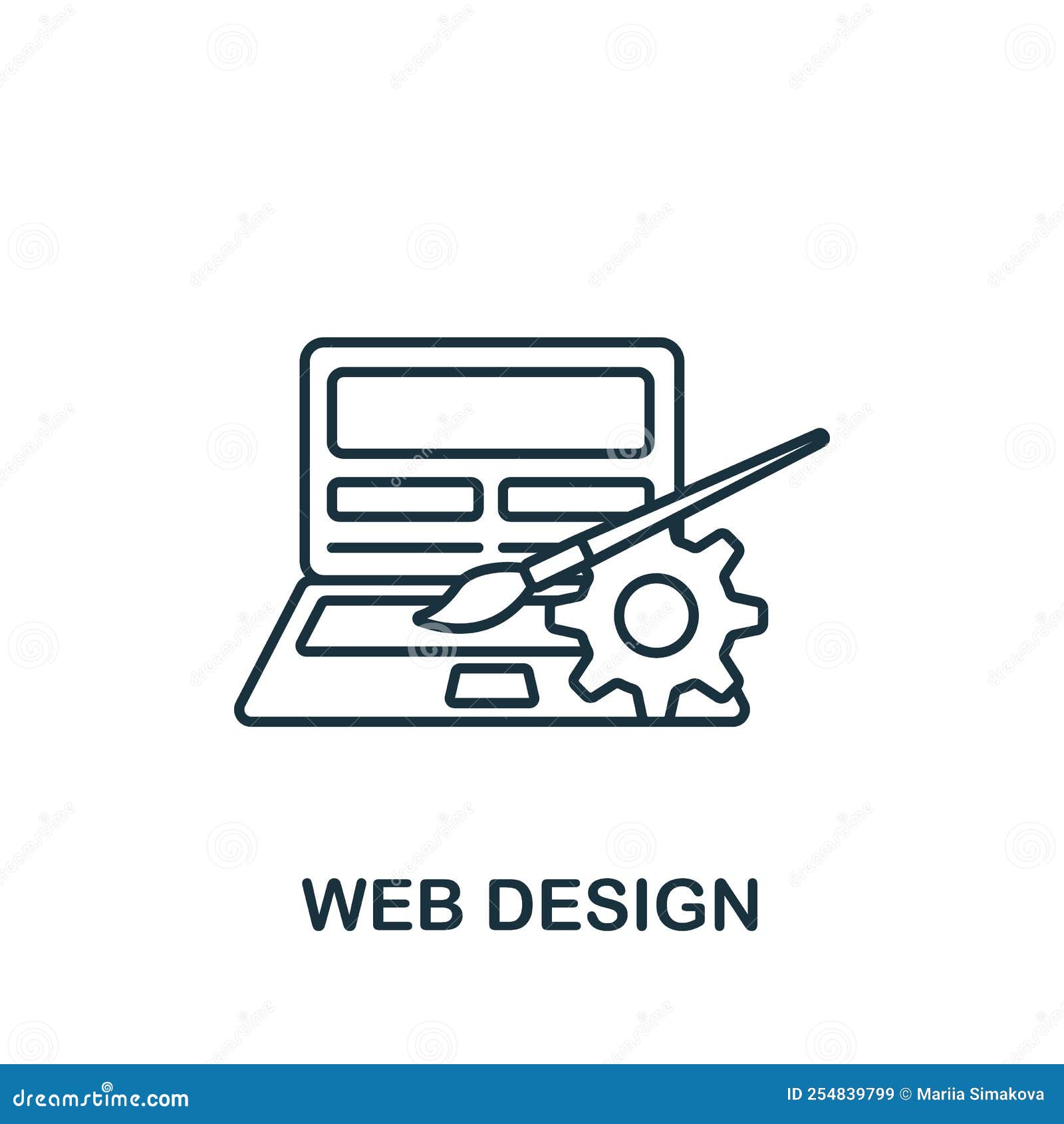 Website Management Icon. Line Simple Web Design Icon for Templates, Web ...
