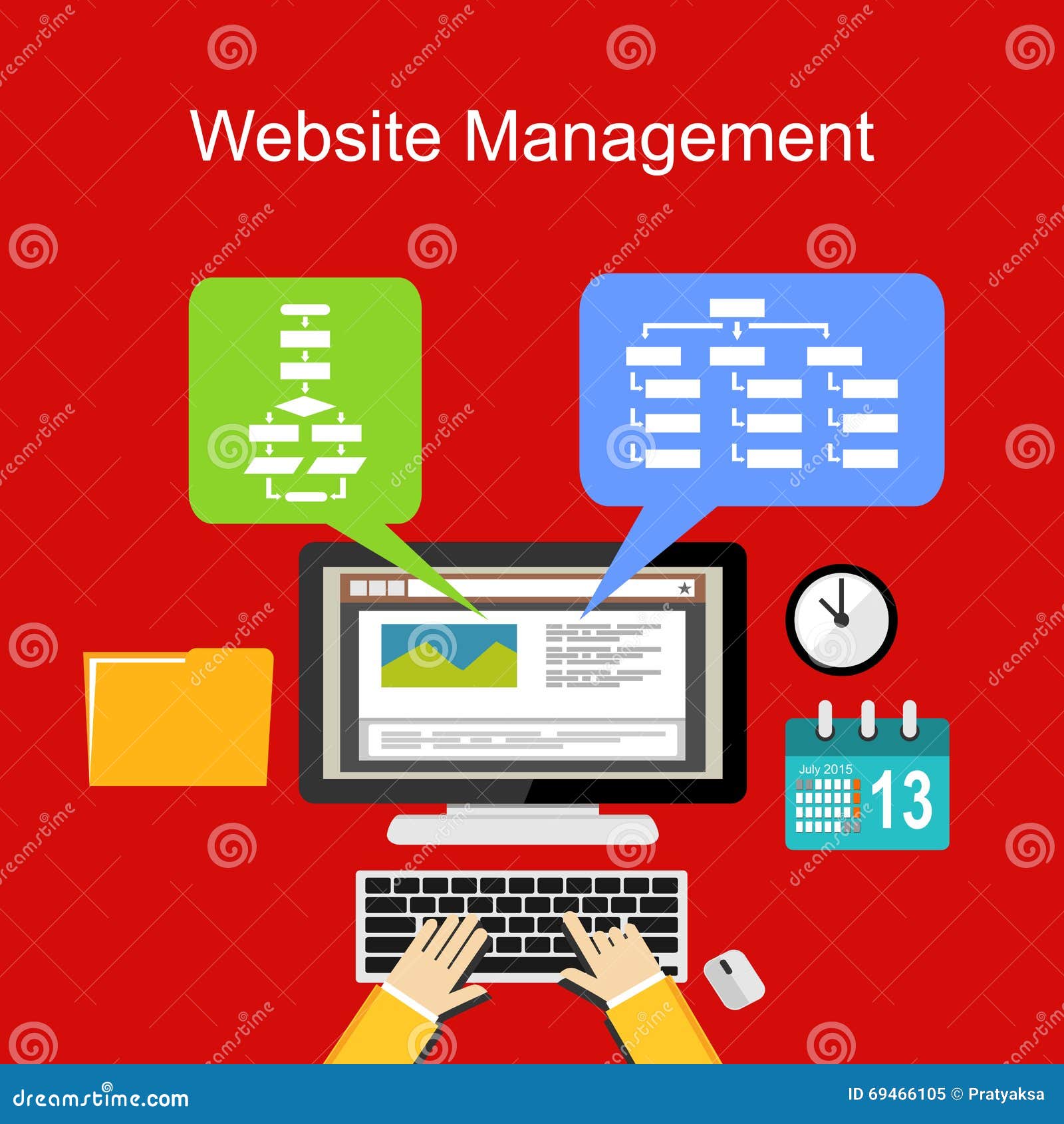 Website Management Illustration Concept. Stock Vector - Illustration of ...