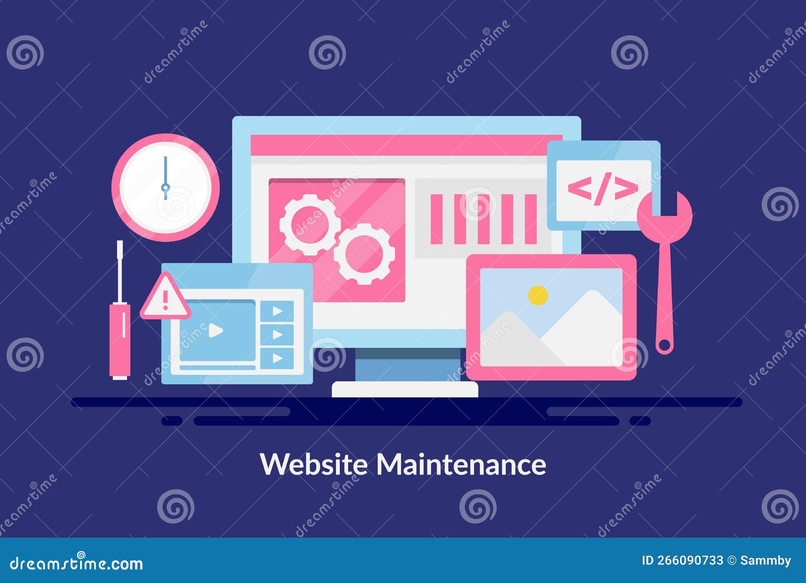 Illustration of Website Maintenance Web Development Software ...