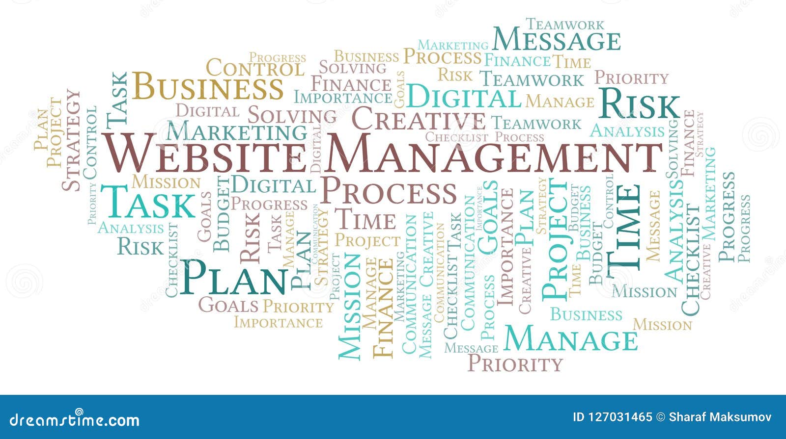 Website Management Word Cloud, Made with Text only. Stock Illustration ...