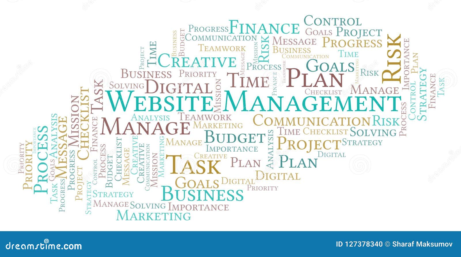 Website Management Word Cloud, Made with Text only. Stock Illustration ...