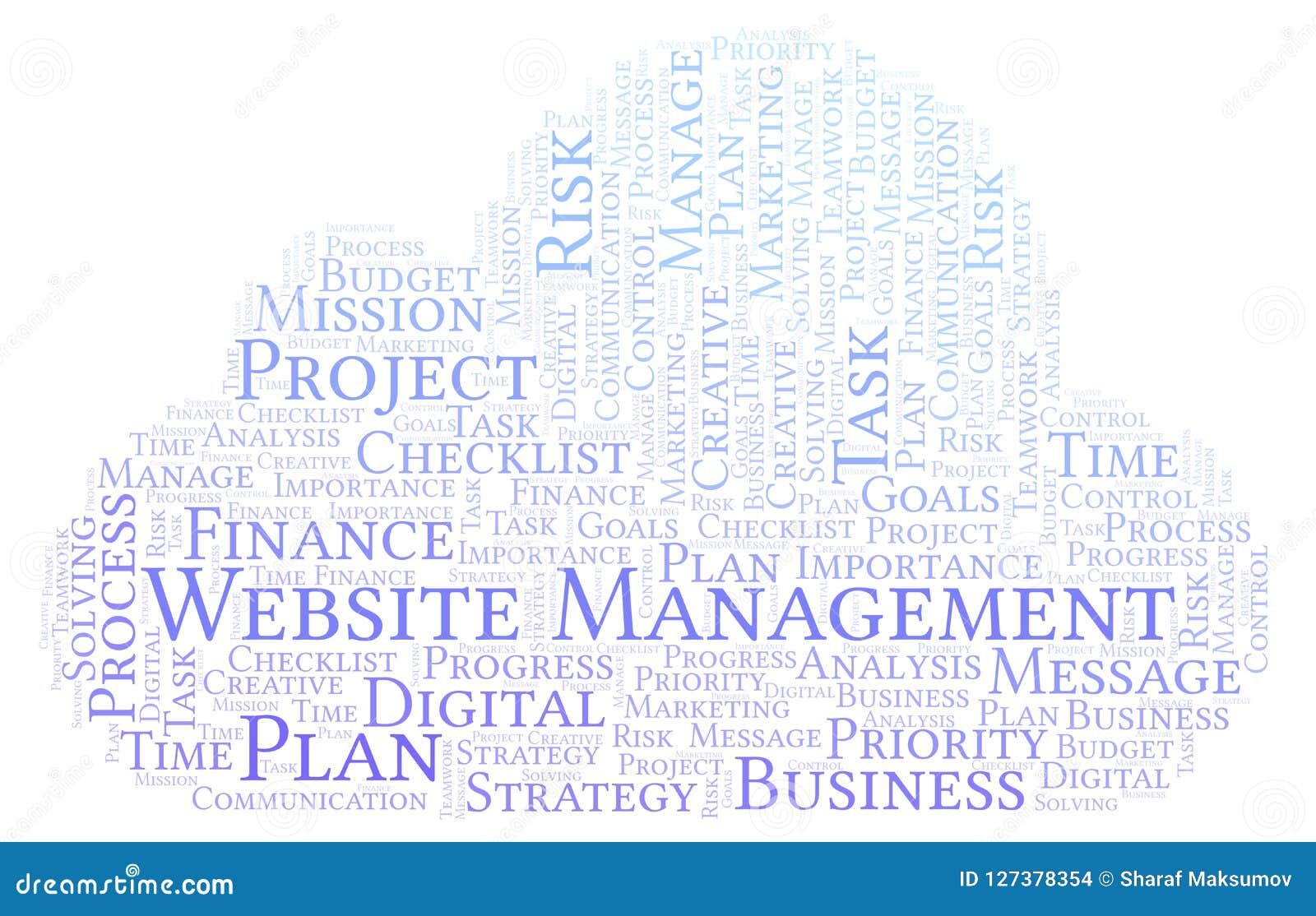 Website Management Word Cloud, Made with Text only. Stock Illustration ...