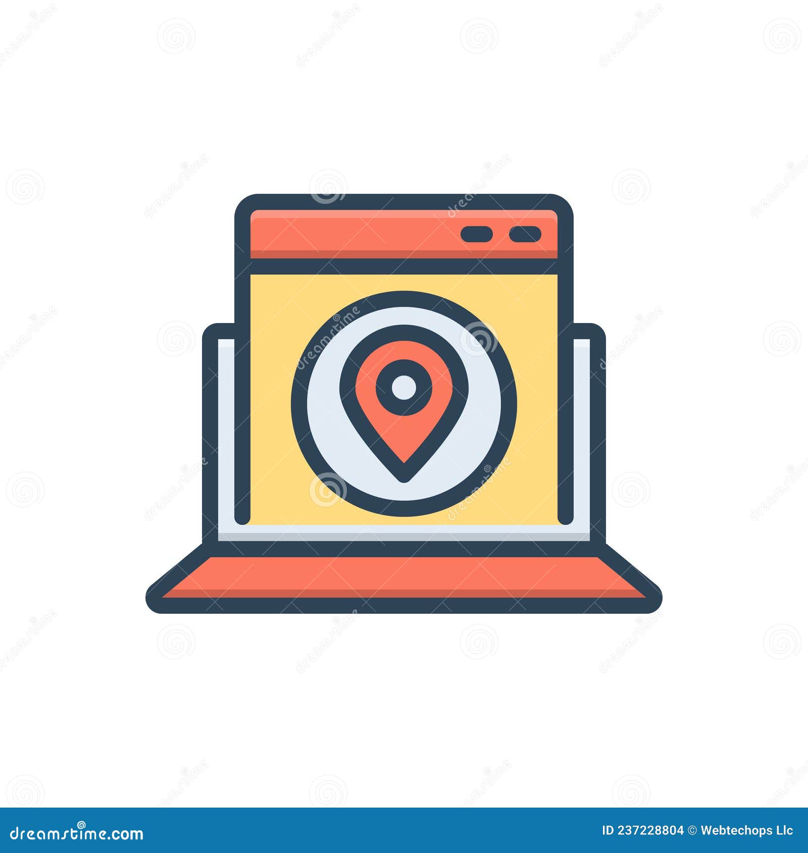 Color Illustration Icon for Website Map, Navigation and Infographic ...