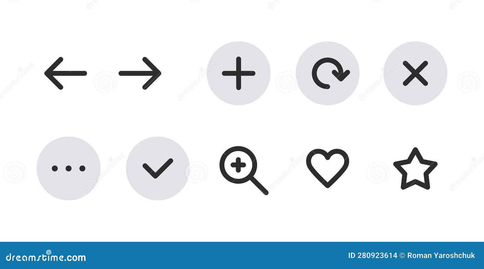 Website or Mobile App Functional Icons. Interface Icons Stock Vector ...