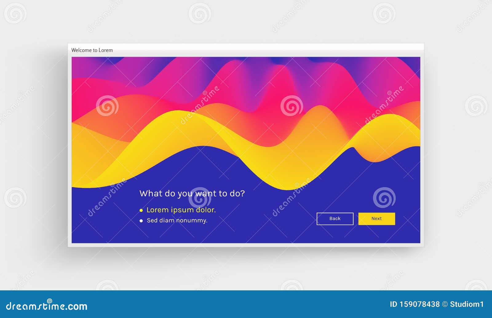 Website or Mobile App Landing Page. Abstract Background with Dynamic ...