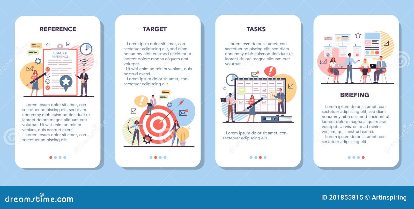 Website Mobile Application Banner Set. Process of Website Development Stock Vector ...