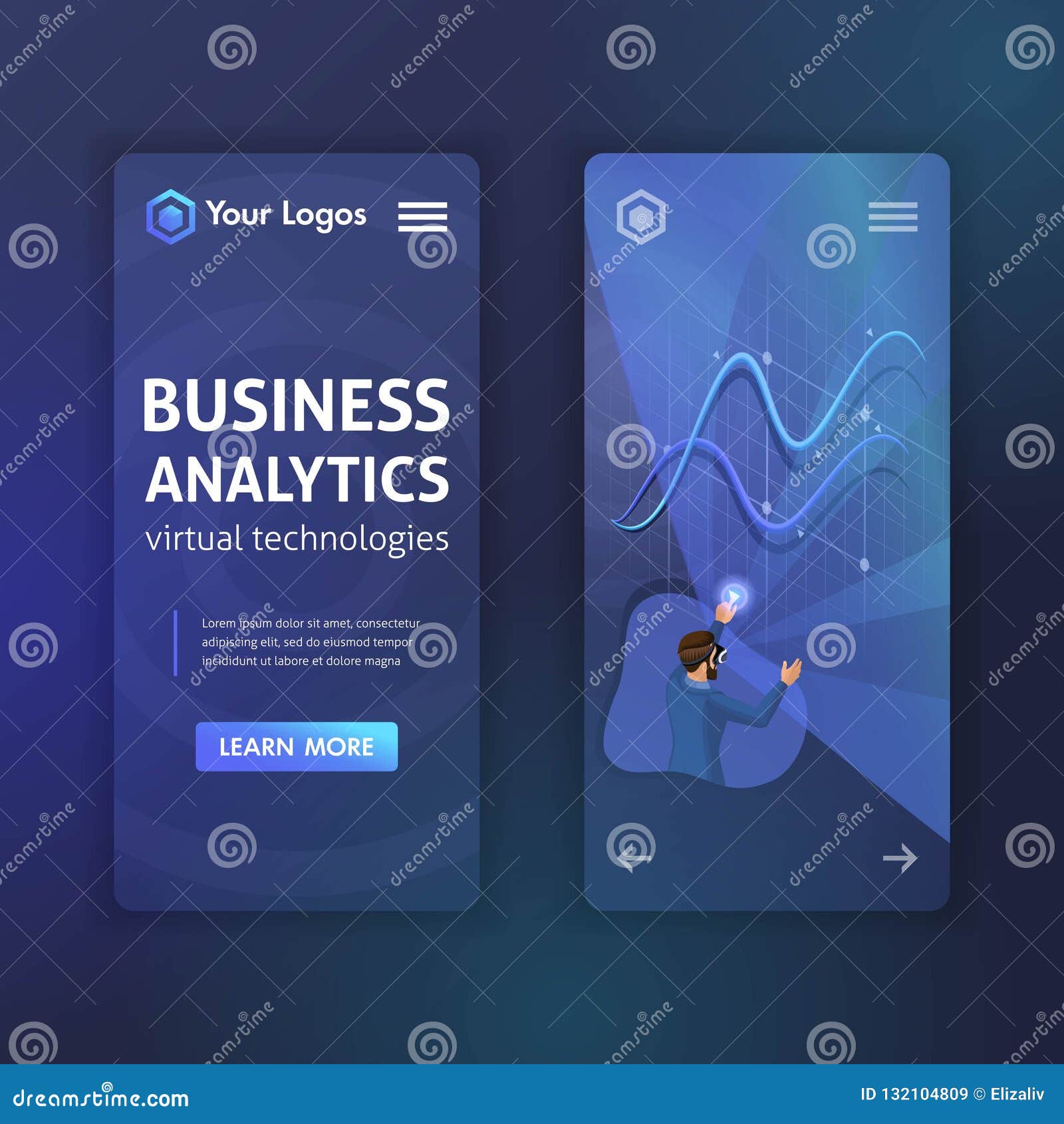 Business Analytical Trend Line Graph And Infographic Statistic Bars ...