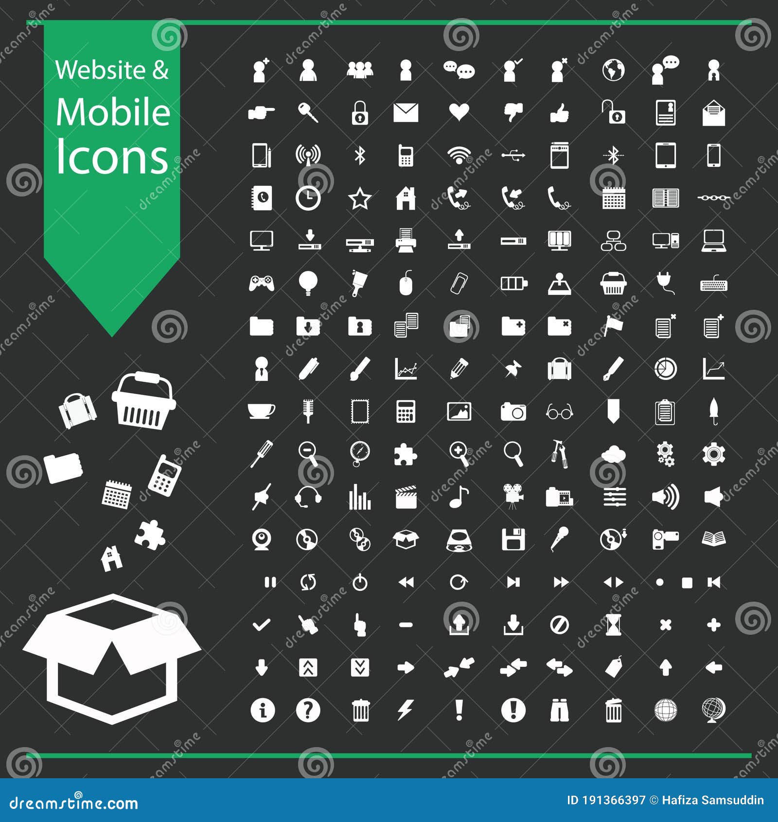 Website and Mobile Icon Collection. Vector Illustration Decorative ...