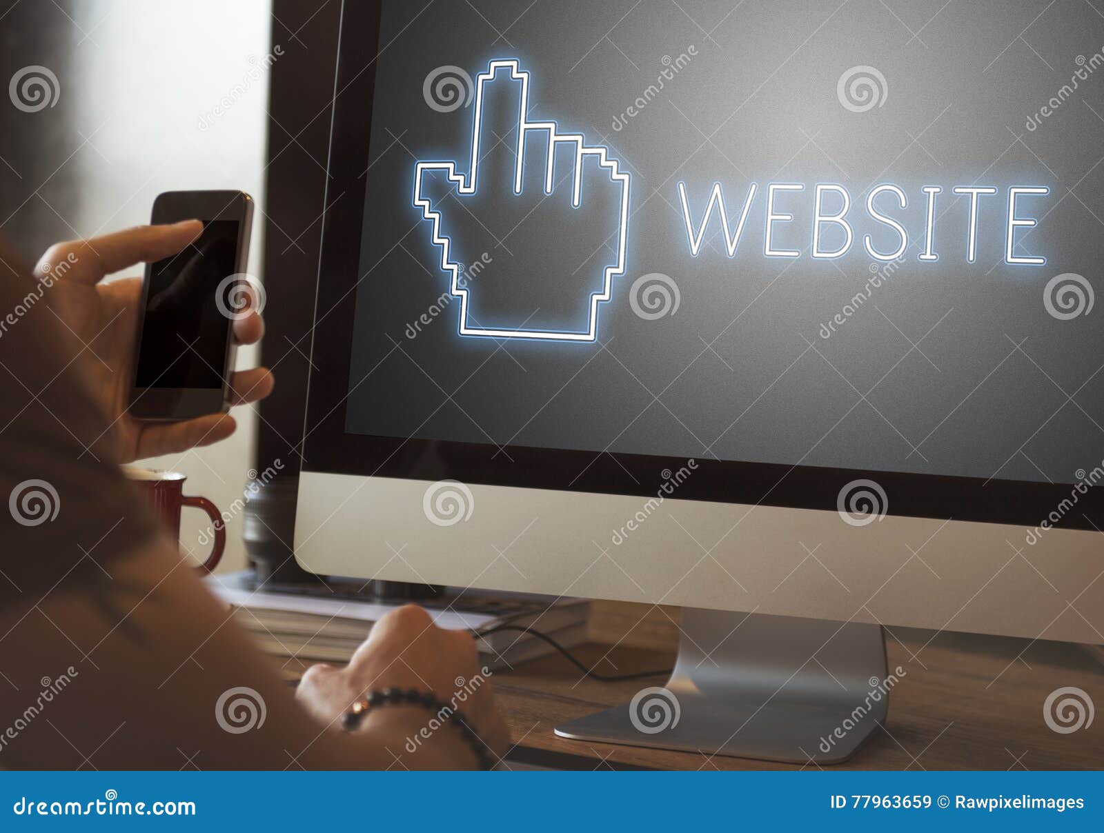 Website Mouse Cursor Click Pixel Concept Stock Image - Image of pointer ...