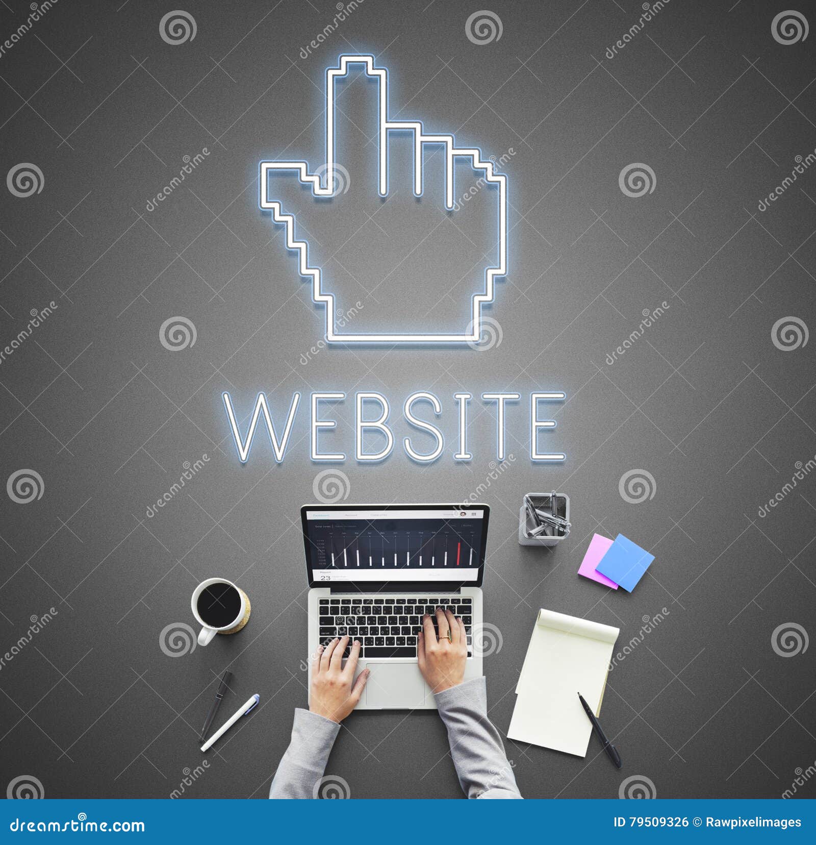 Website Mouse Cursor Click Pixel Concept Stock Photo - Image of ...