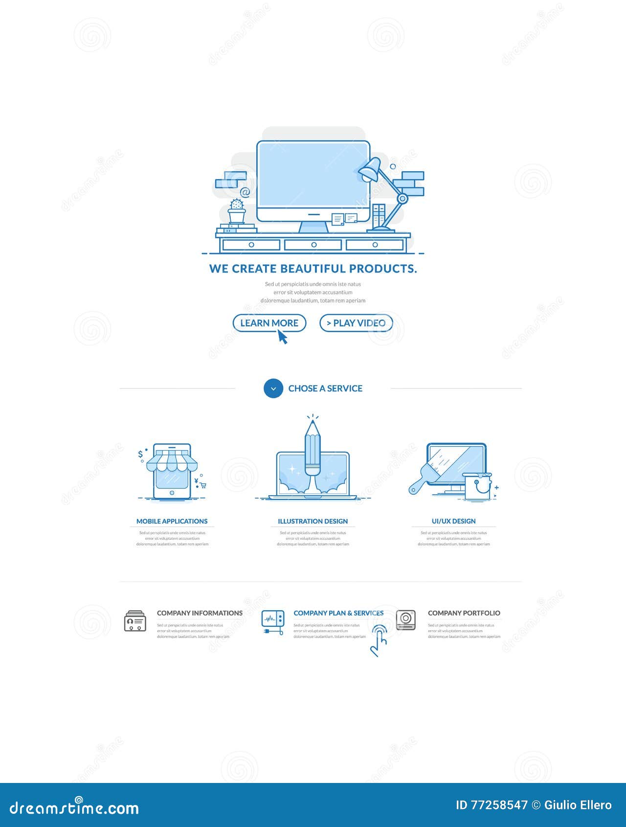 Website Navigation Elements with Concept Icons Stock Vector ...