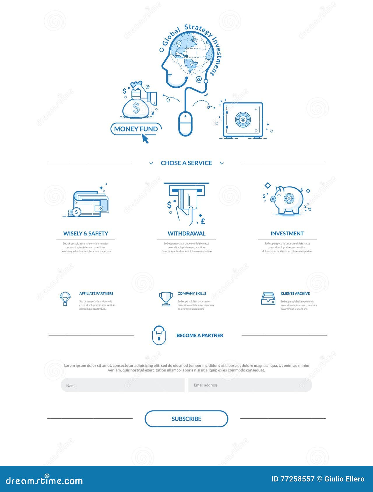 Website Navigation Elements with Concept Icons Stock Vector ...