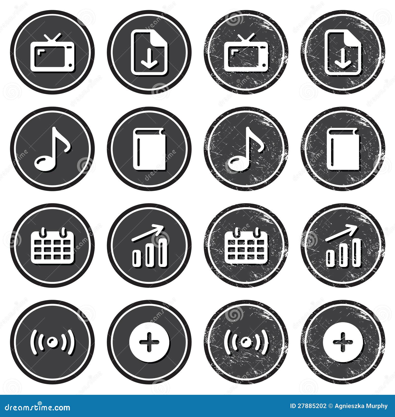Website Navigation Icons on Retro Labels Set Stock Illustration ...