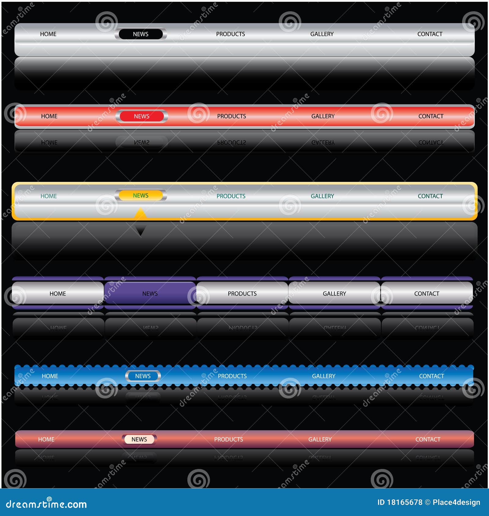 Website Navigation Templates Stock Vector - Illustration of original ...