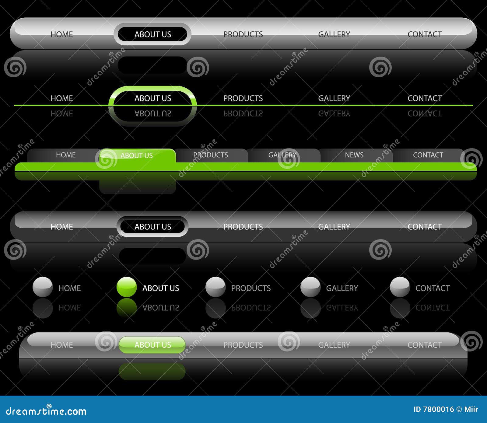 Website Navigation Templates Stock Vector - Illustration of graphic ...