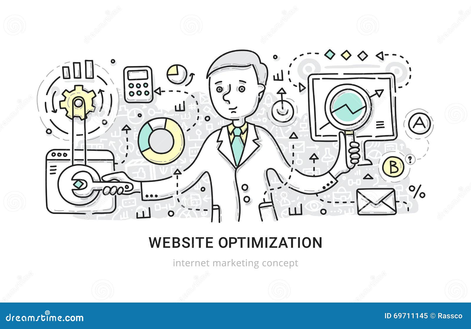 Website Optimization Concept Stock Vector - Illustration of abstract ...