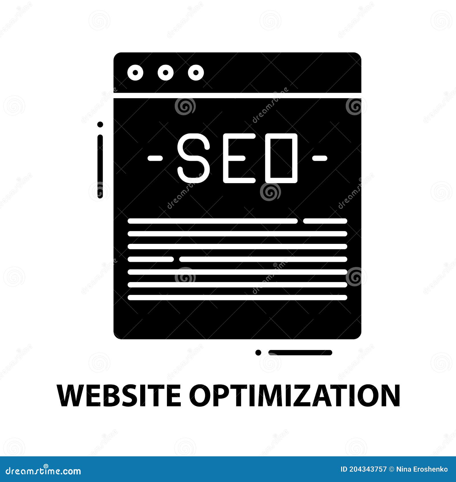 Website Optimization Icon, Black Vector Sign with Editable Strokes ...