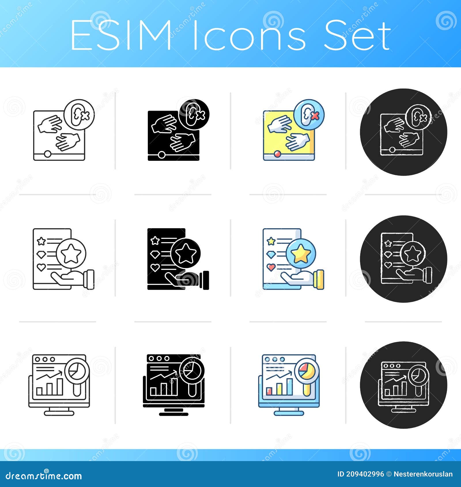Website Optimization Icons Set Stock Vector - Illustration of contour ...