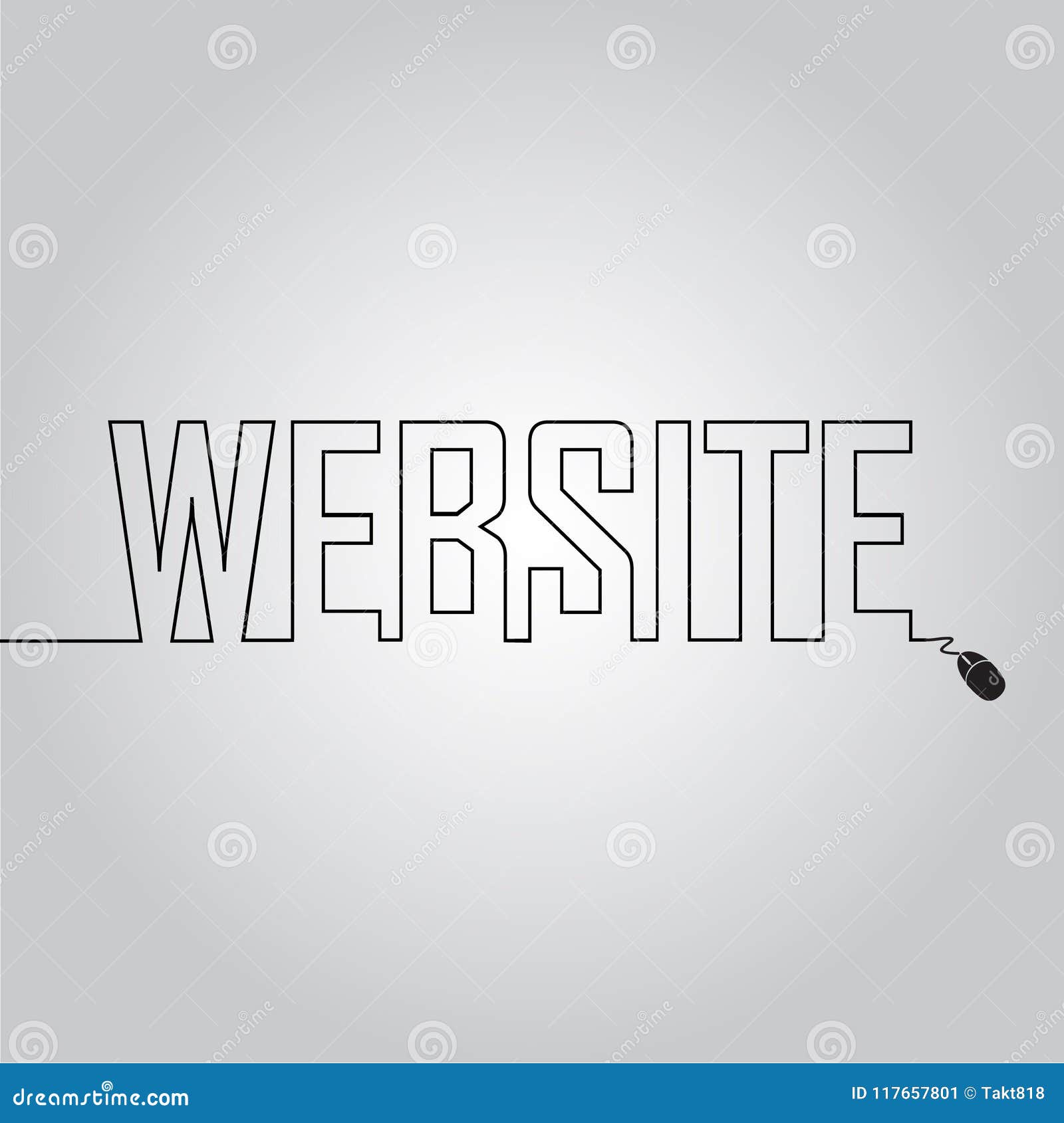 Website Outline Text Concept Illustration Stock Vector - Illustration ...