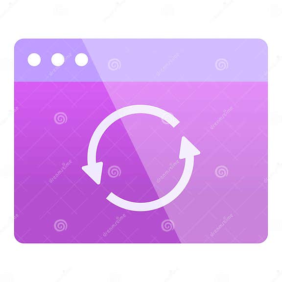 Website Page Showing Refreshing Icon on Purple Background Stock Vector ...