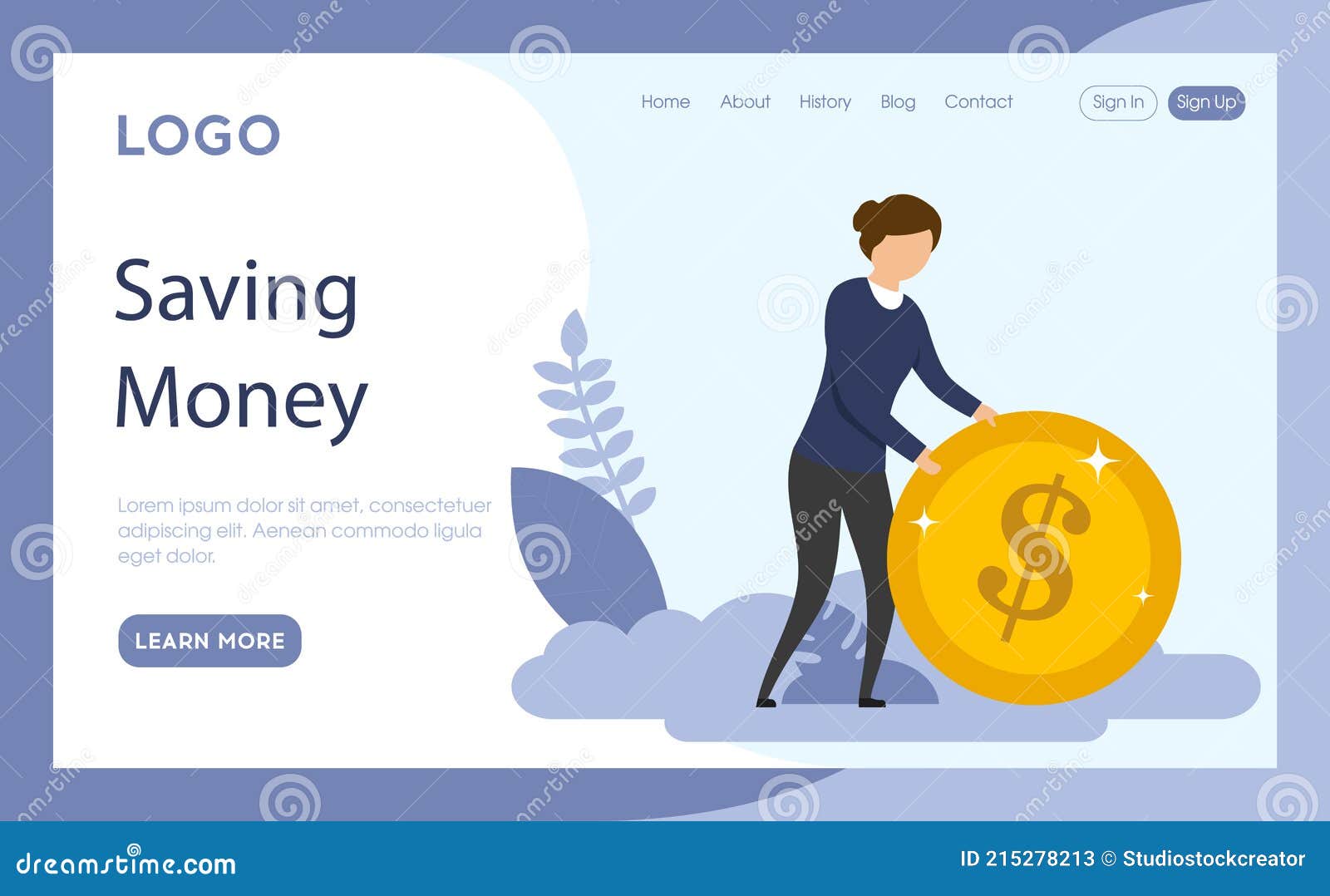 Website Page Template Layout Vector Illustration. Cartoon Flat Style ...