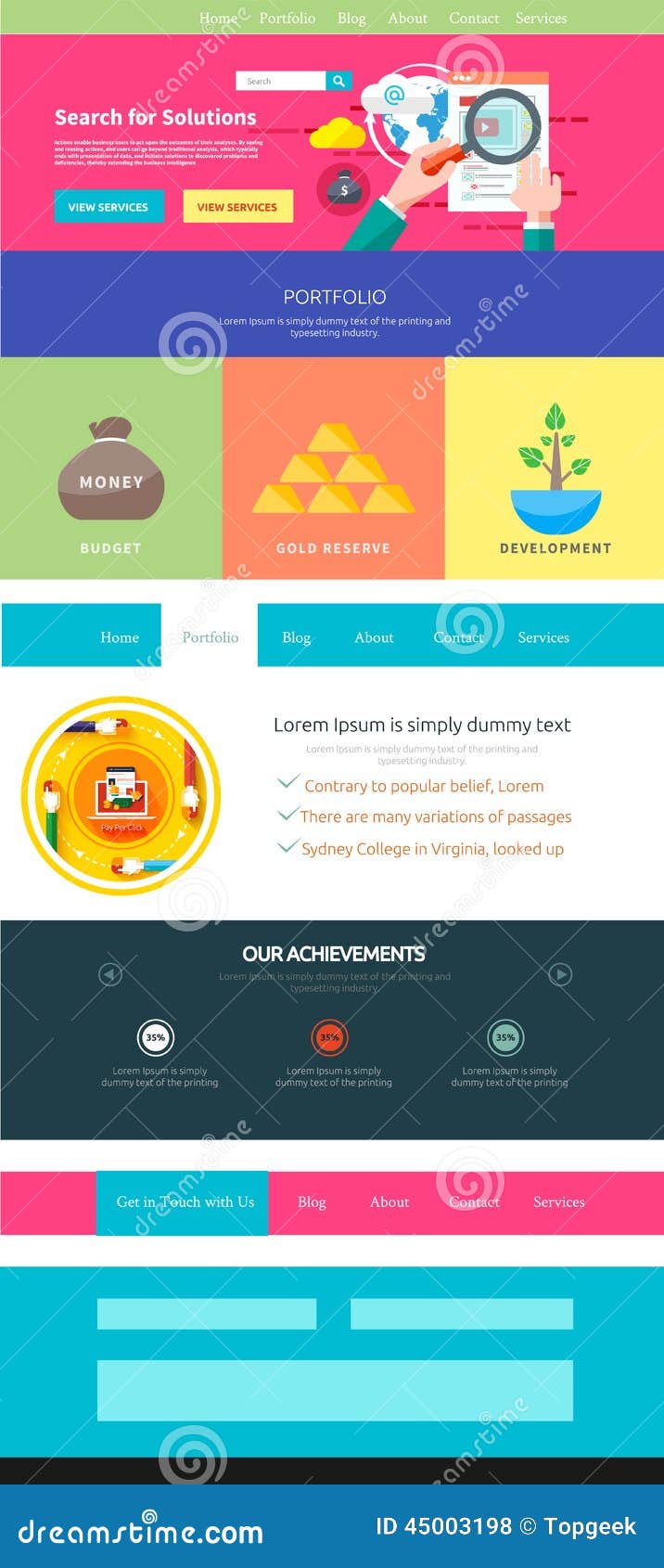 Website Page Template. Web Design Stock Vector - Illustration of ...