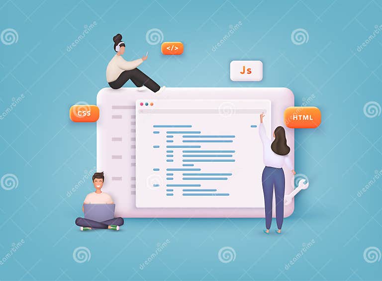 Website Programming And Coding Web Development And Coding Stock Vector Illustration Of 