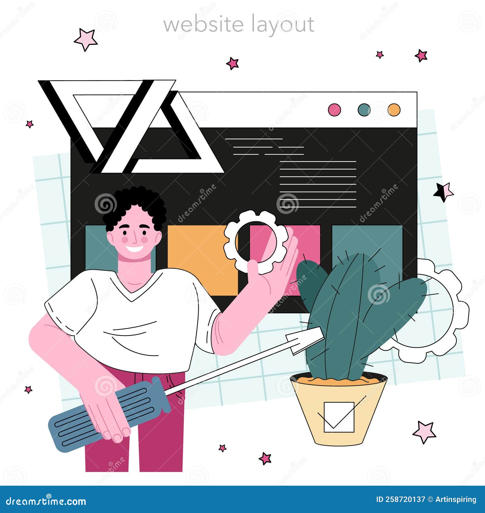 Website Programming Content Management System Stock Illustration Illustration Of Website