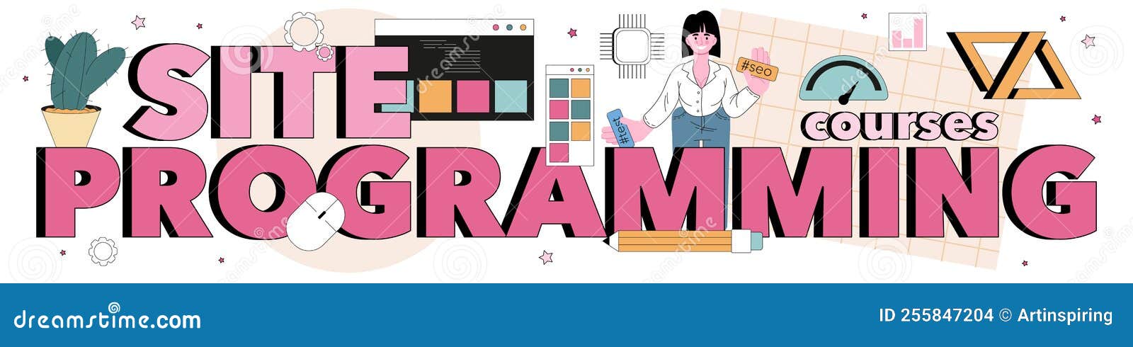 Website Programming Course Typographic Header. Content Management Stock ... Website Programming Course Typographic Header. Content Management Stock ...