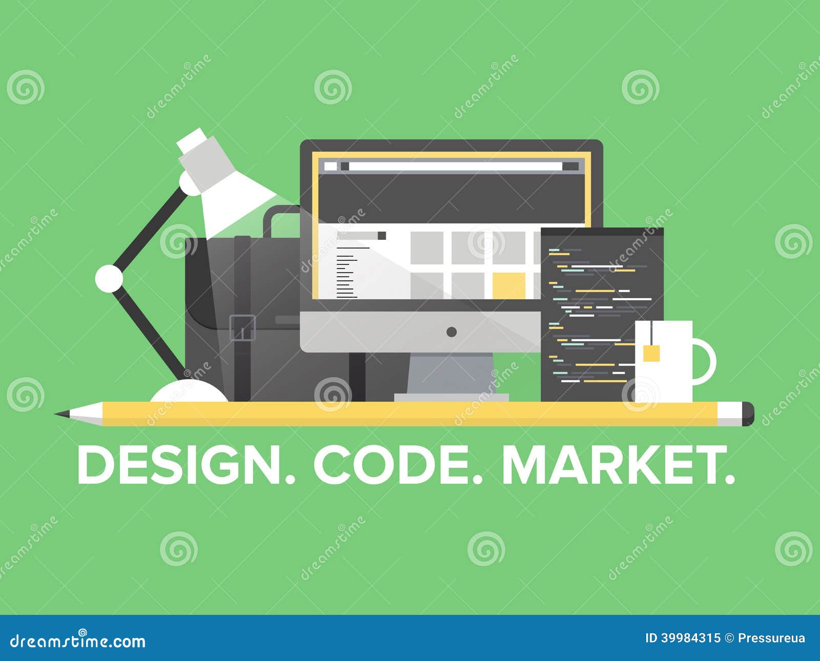 Website Programming Management Flat Illustration Stock Vector ...