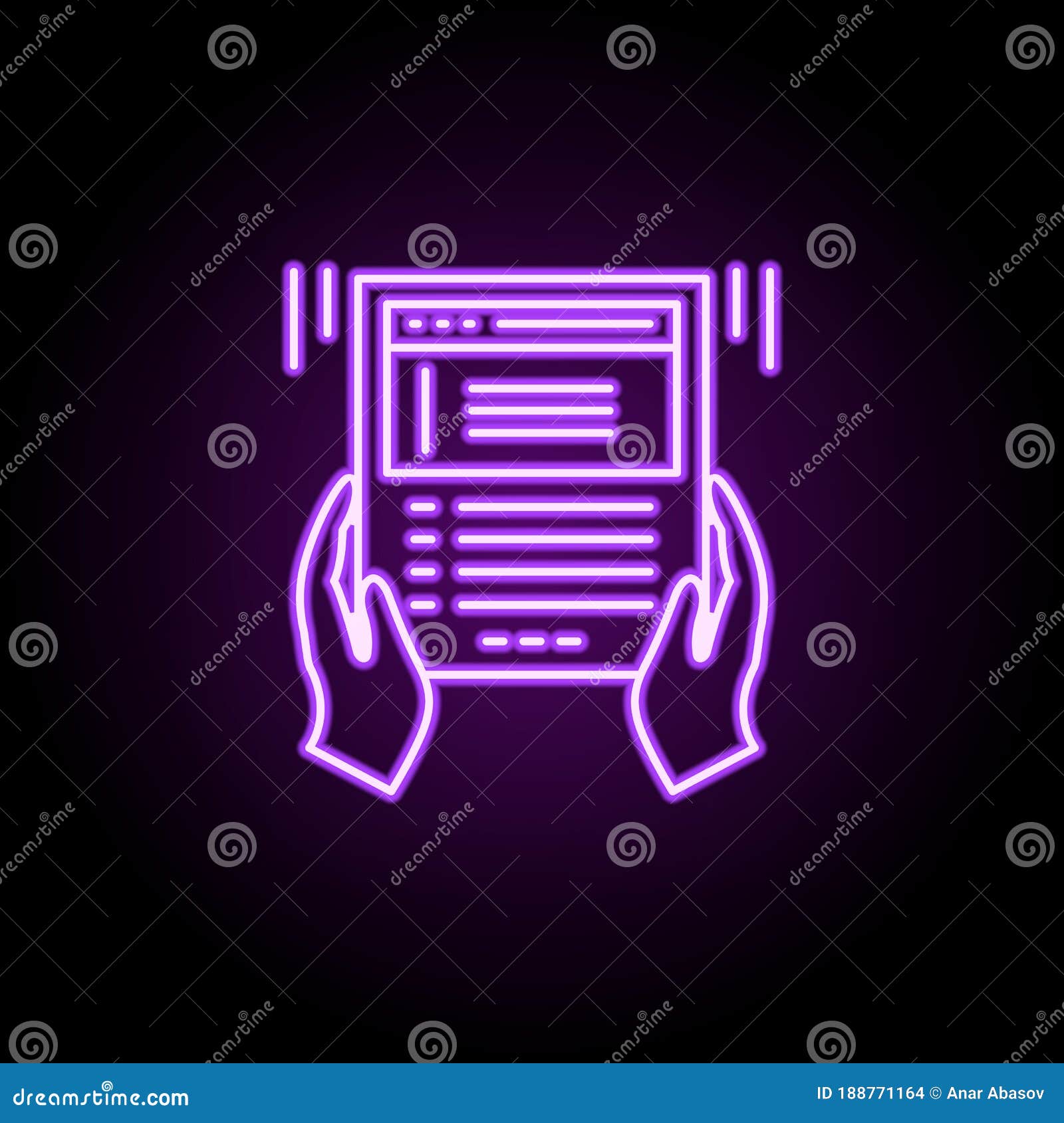 Website Project Proposal Icon. Elements of Web Development in Neon ...